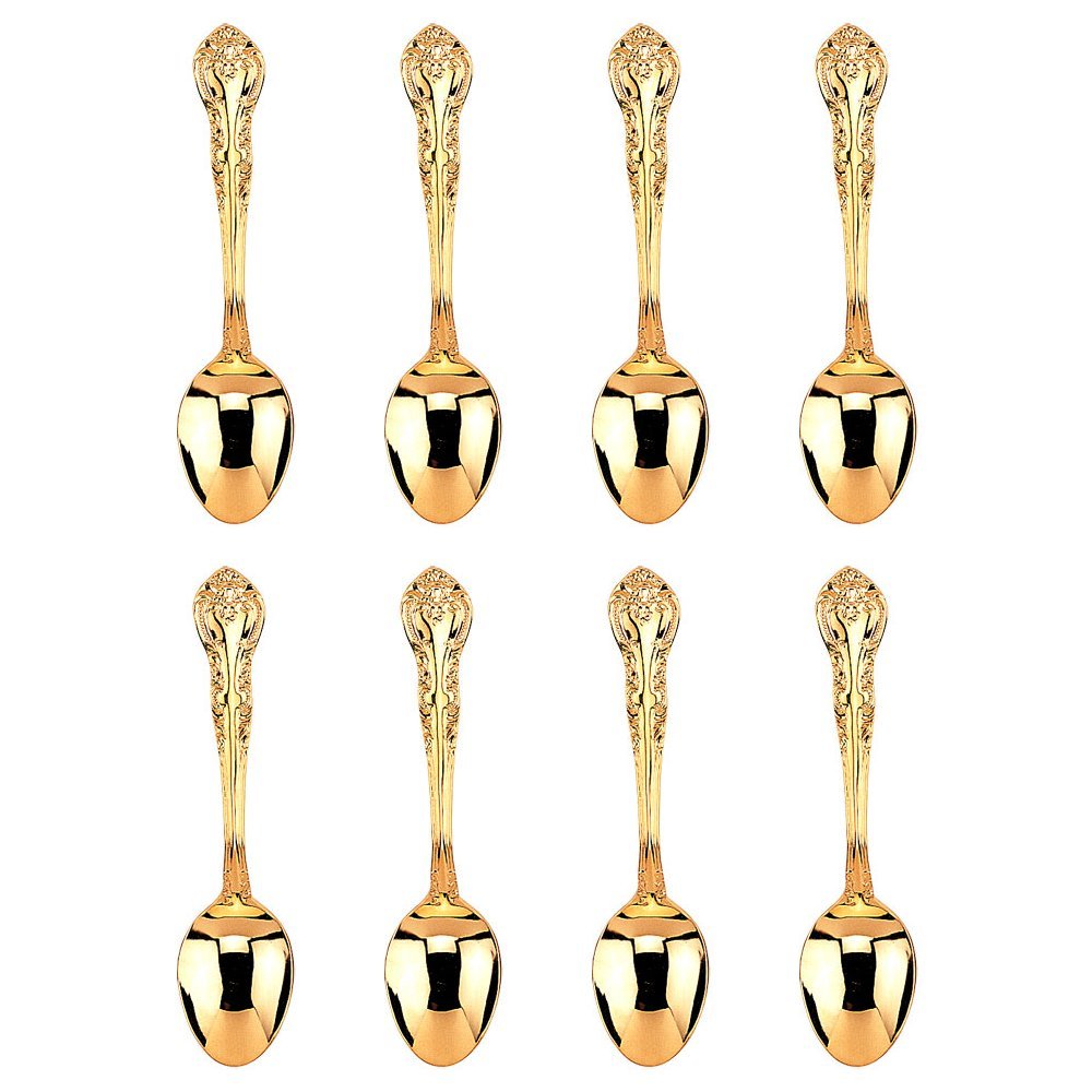 Gold Plated Demitasse Spoon Set For High Tea And Coffee 8 Pieces gold-plated-demitasse-spoon-set-for-high-tea-and-coffee-8-pieces