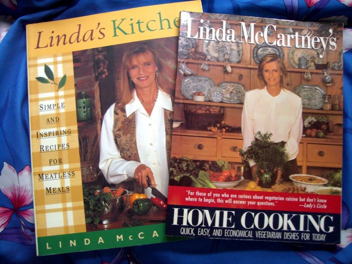 Lot Linda Mccartneys Home Cooking And Lindas Kitchen ~ Vegetarian Cookbook