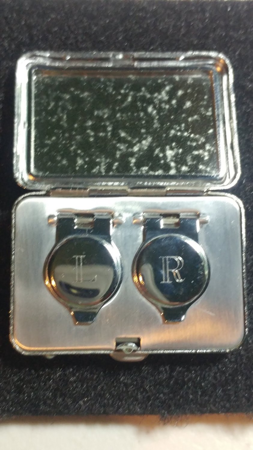 RARE VINTAGE 1967 Rainbow OPT LAB Stainless Steel Contact lens case