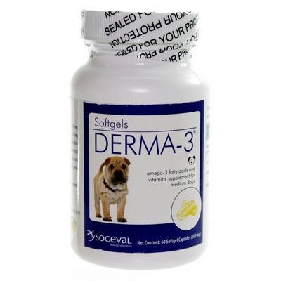 Derma 3 Softgel Omega-3 Fatty Acid Supplement for Allergies & Skin ...