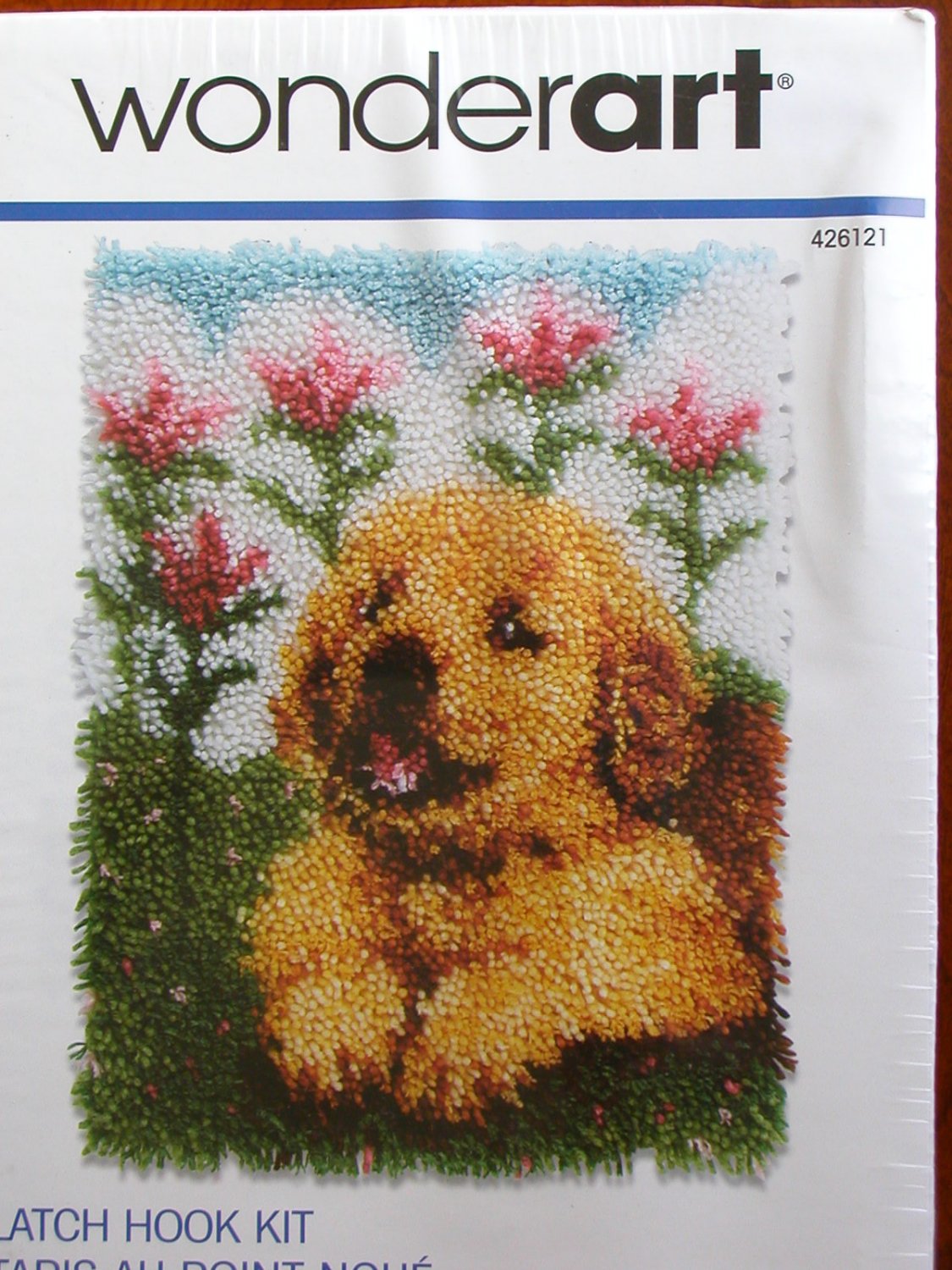 Wonderart Flower Pup dog puppy latch hook rug kit 426121