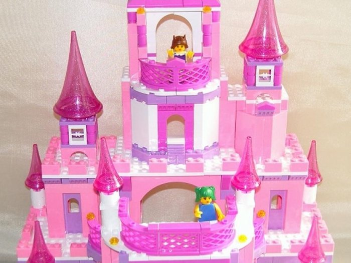 Huge White Princess Mini figures w/ Pink Castle Palace Bricks Fit Lego ...