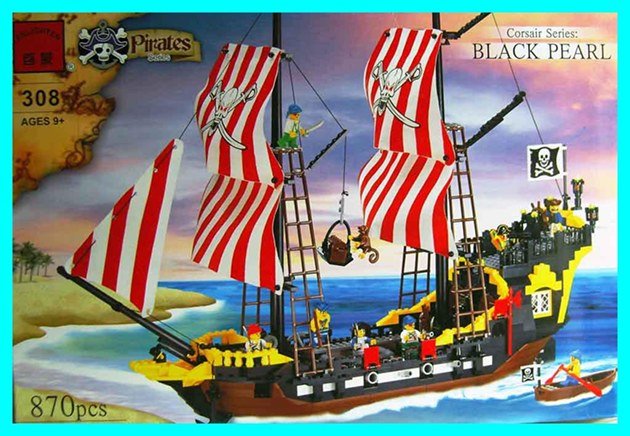 5.1LBS Enlighten 308 - Huge Black Pearl Pirate Ship Boat Figure Brick ...