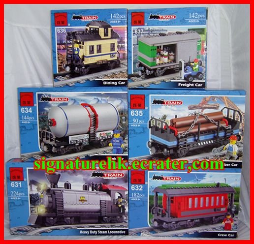 Lots of 6 Trains Cars Locomotive Railway Set Bricks Blocks fit LEGO ...