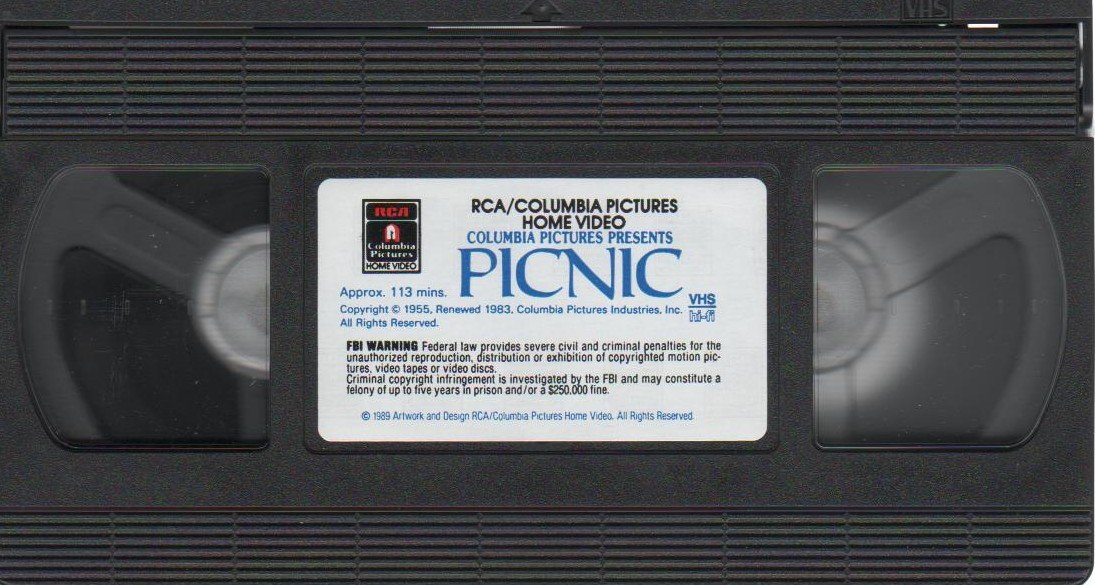 Picnic (VHS) William Holden, Susan Strasberg, Kim Novak