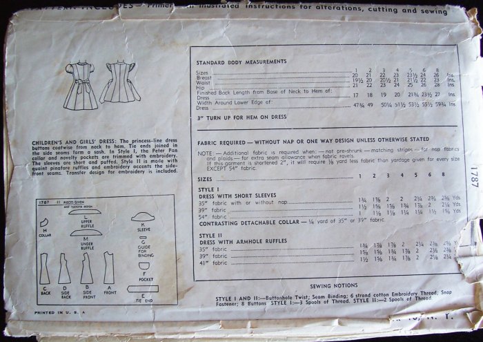 Vintage 40s Simplicity 1787 Princess Seam Coat Dress Pattern Size 2 ...