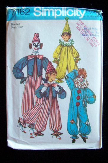 Vintage 70’s Simplicity 7162 Child’s Clown Costume Sewing Pattern Uncut ...