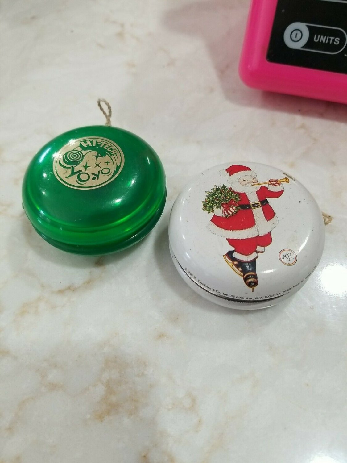 Vintage 2 Yo Yos Duncan Imperial Hi Tech &1986 Metal B Shackman Santa ...