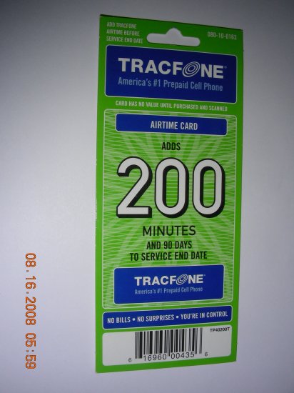 200 min Tracfone pin code with bonus codes.