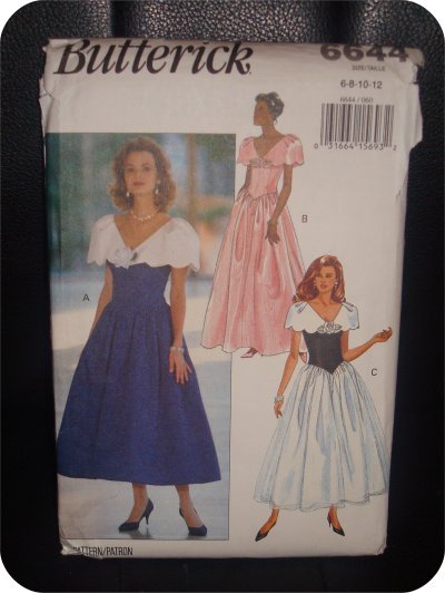 Misses sleeveless Dress Butterick 6644 Pattern Evening dress sz 6-12