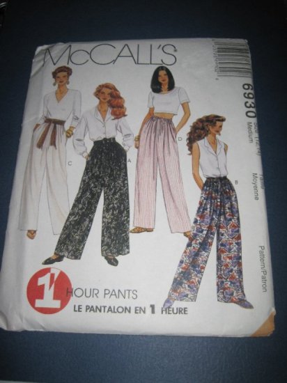 Mccalls Sewing Pattern 6930 Misses Pants 1hour Pull On Pants Straight