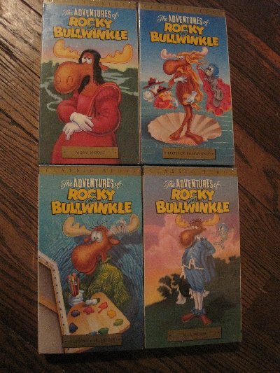 The Adventures of Rocky and Bullwinkle Volume 1,2,3,4 VHS Videos New SEALED