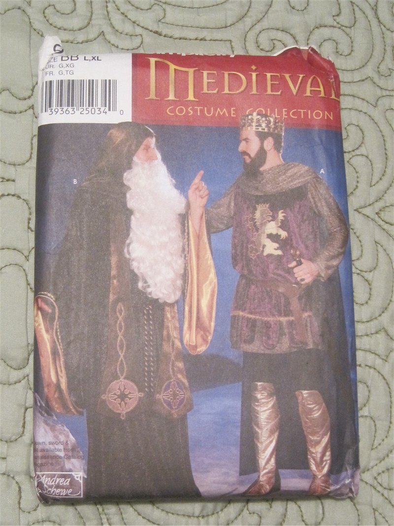 Simplicity Sewing Pattern 9753 Men's Medieval Renaissance Costume Sizes ...