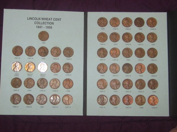 LINCOLN WHEAT PENNY COLLECTION 1941-1958 P/D/S SET