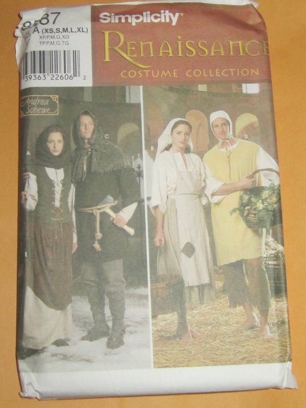 Simplicity Renaissance #8587 Misses, Men's, Teens Costume Collection ...