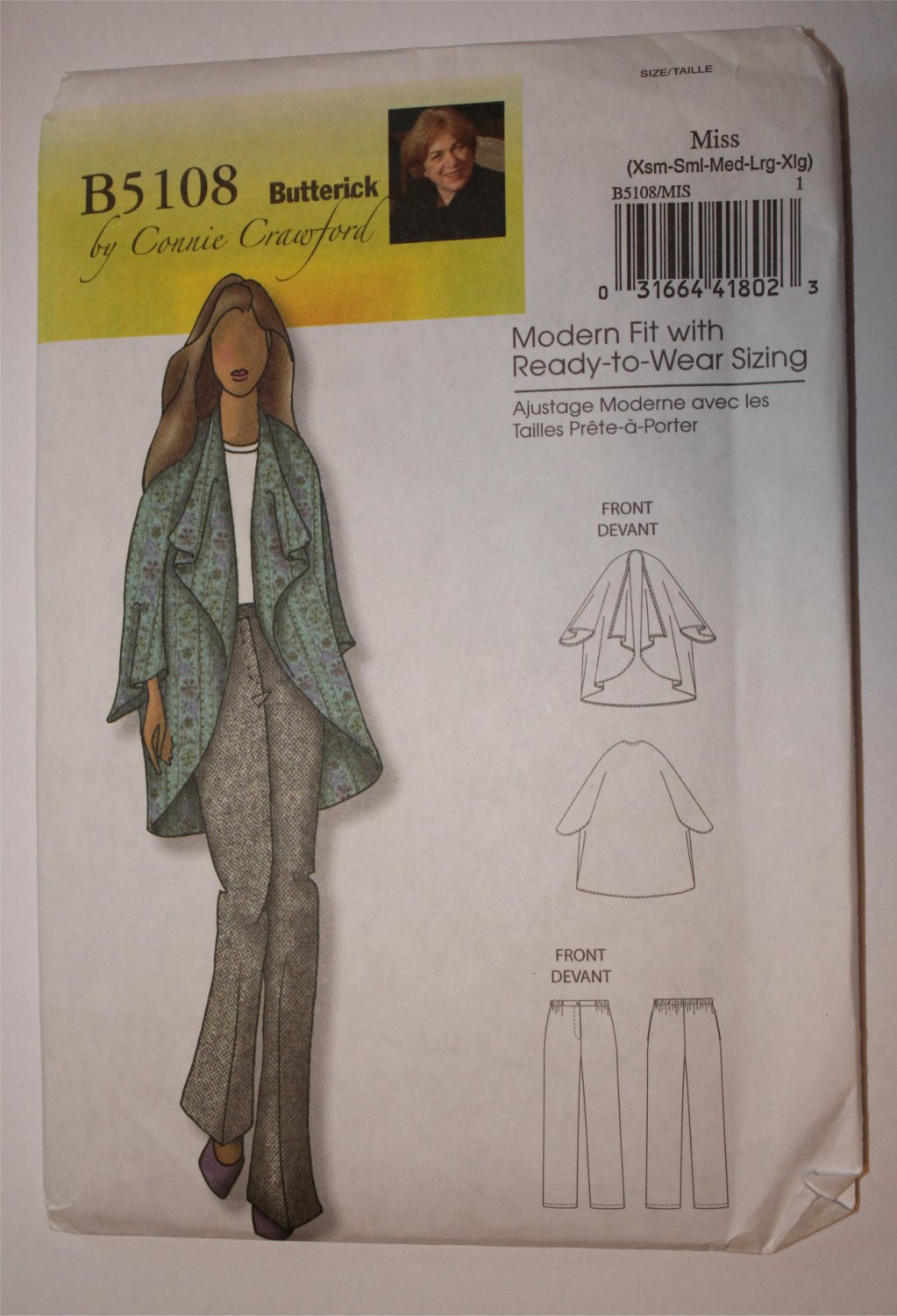 BUTTERICK WOMAN B5108 JACKET & PANTS, OUT-OF-PRINT SEWING PATTERN SIZES ...