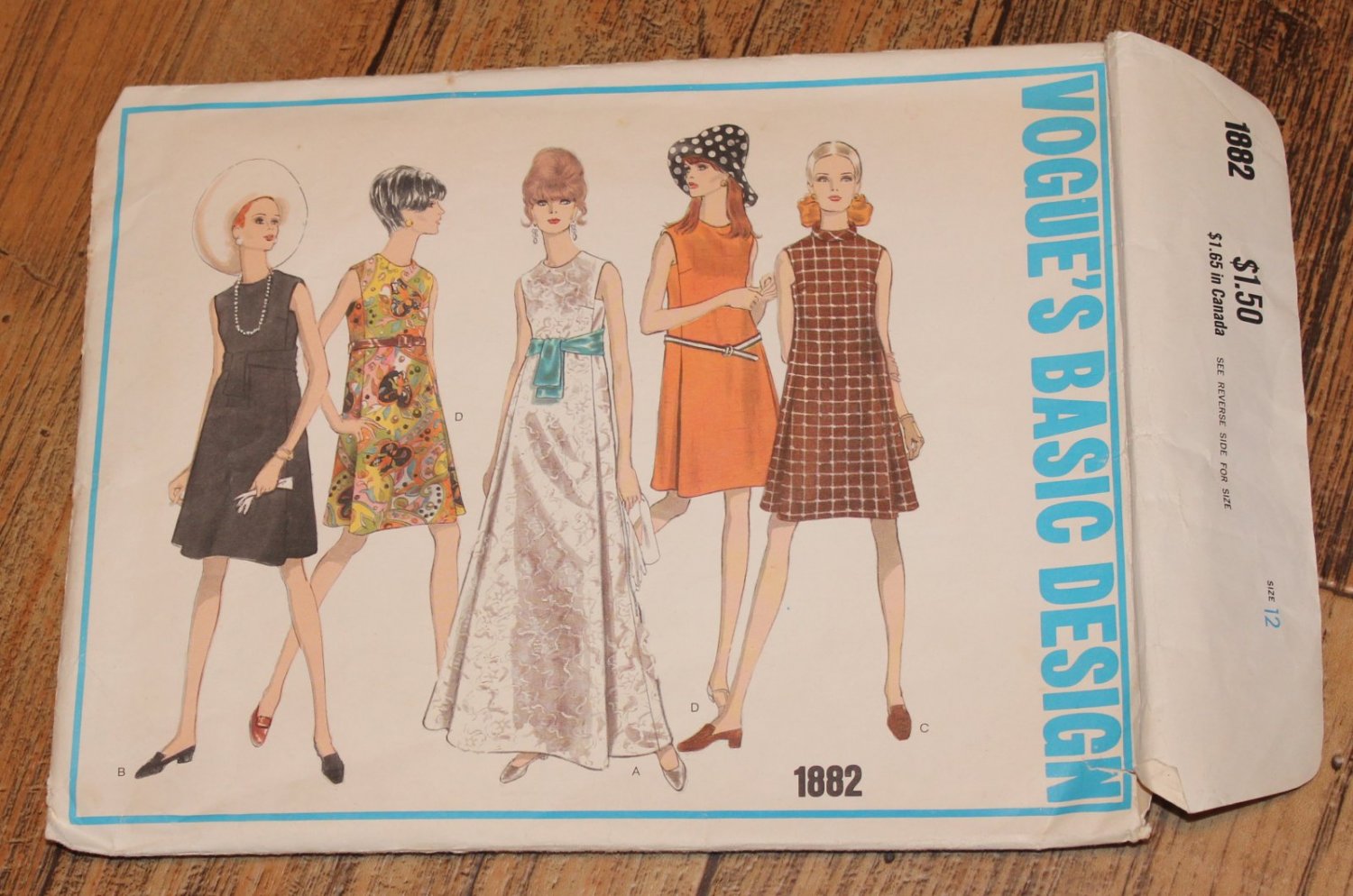 Vintage 1960s Vogue 1882 Basic Design Semi Fitted A-Line Evening Dress ...