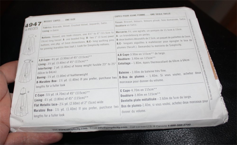 Simplicity Sewing Pattern 4947 Misses Capes Vintage Closet One Size ...