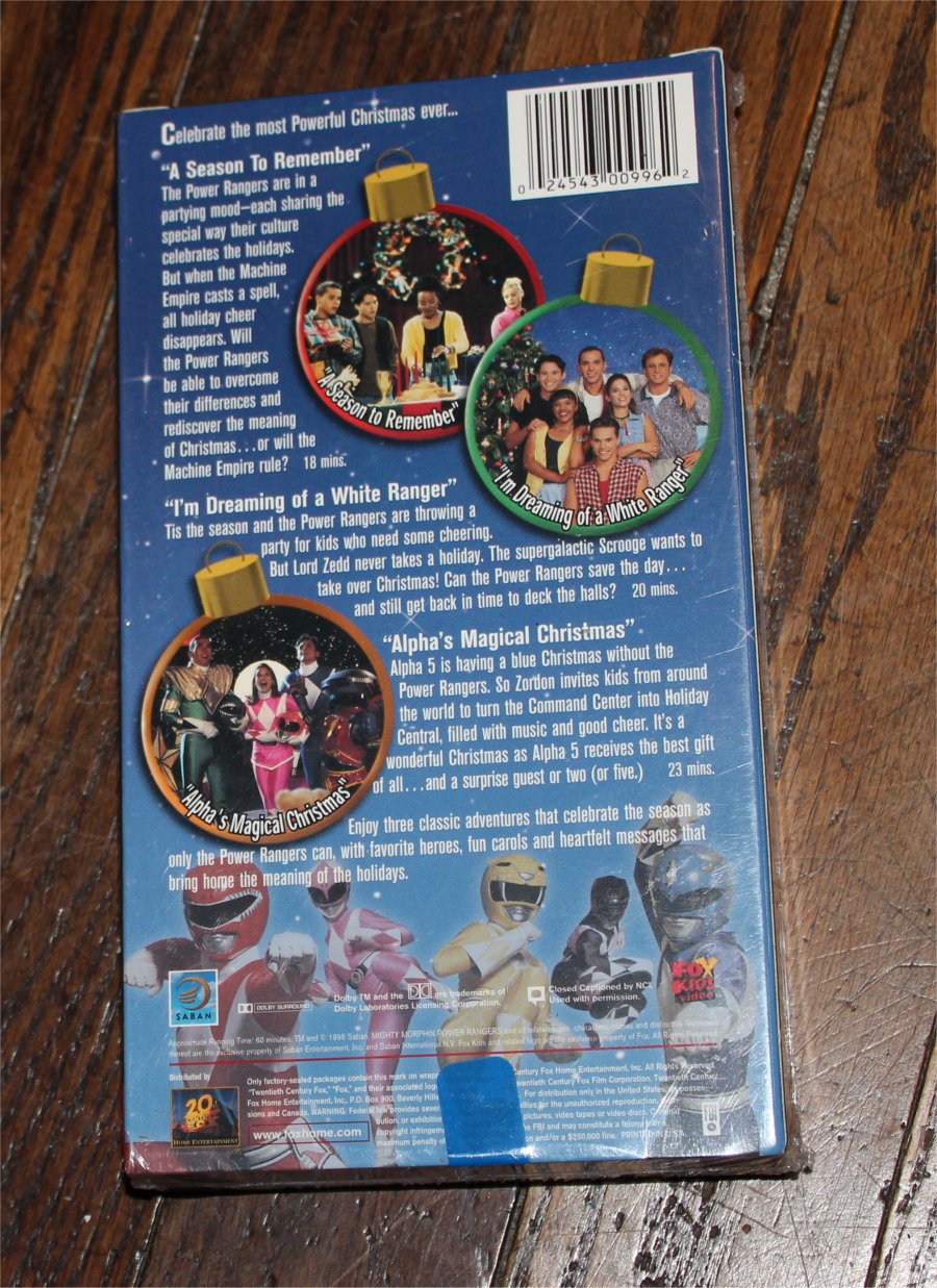 Power Rangers Holiday Special vhs SEALED NEW FREE SHIPPING