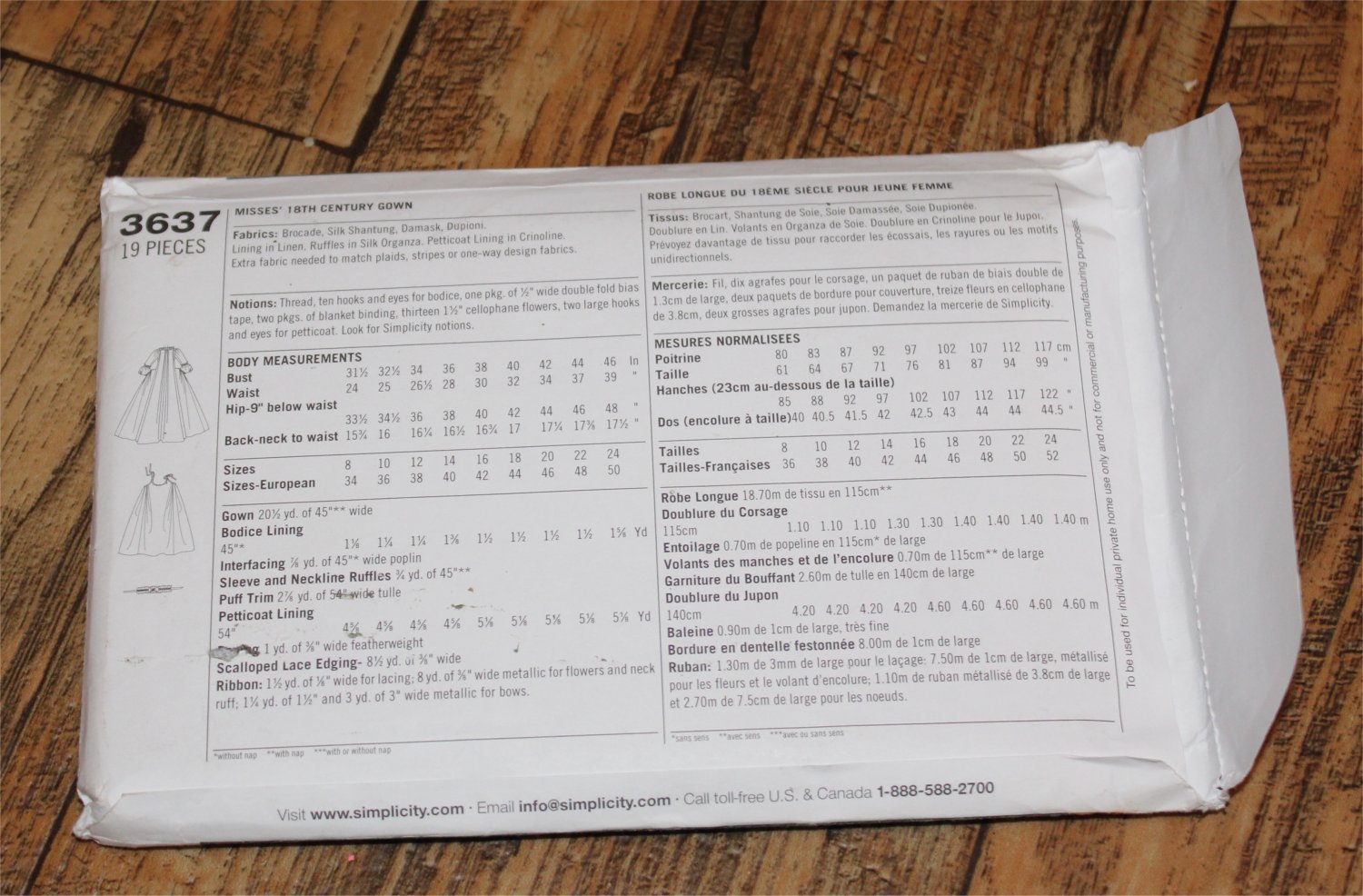 Simplicity 3637 Bridgerton Victorian Queen Gown Dress Marie Antoinette ...