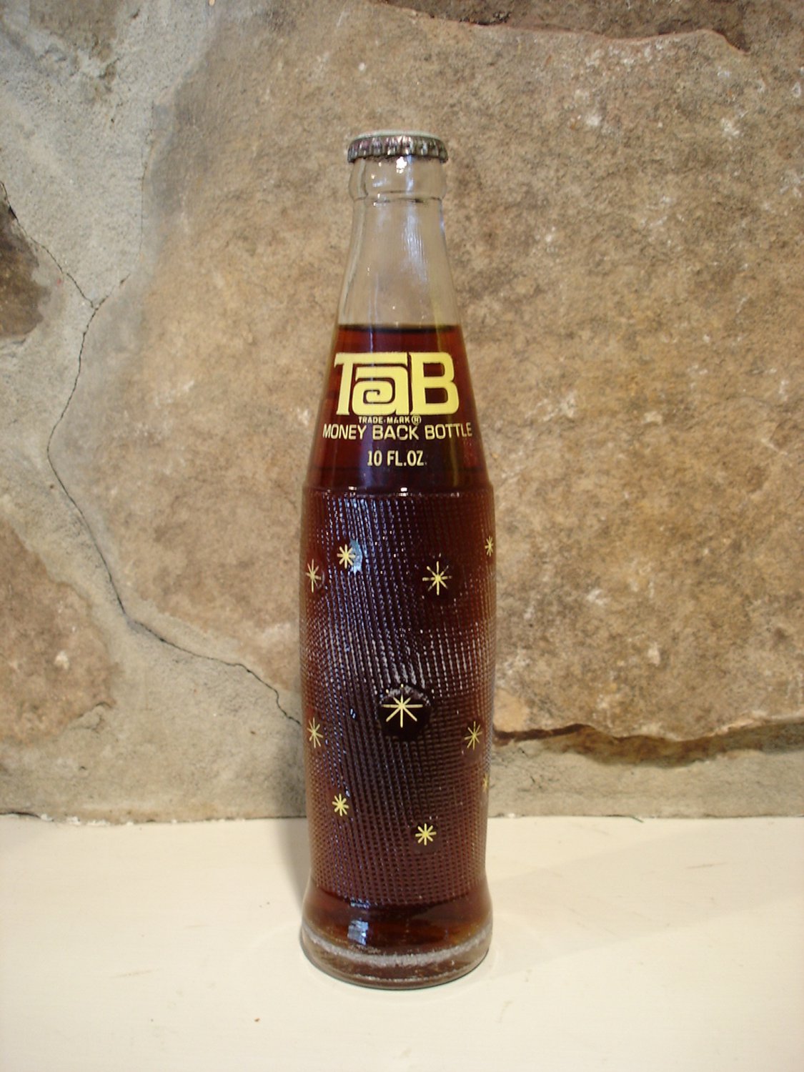 Vintage Unopened TaB Bottle Yellow Letter