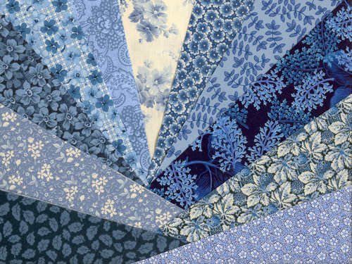 20 ALL the BLUES JELLY ROLL~blue quilting fabric quilt strips