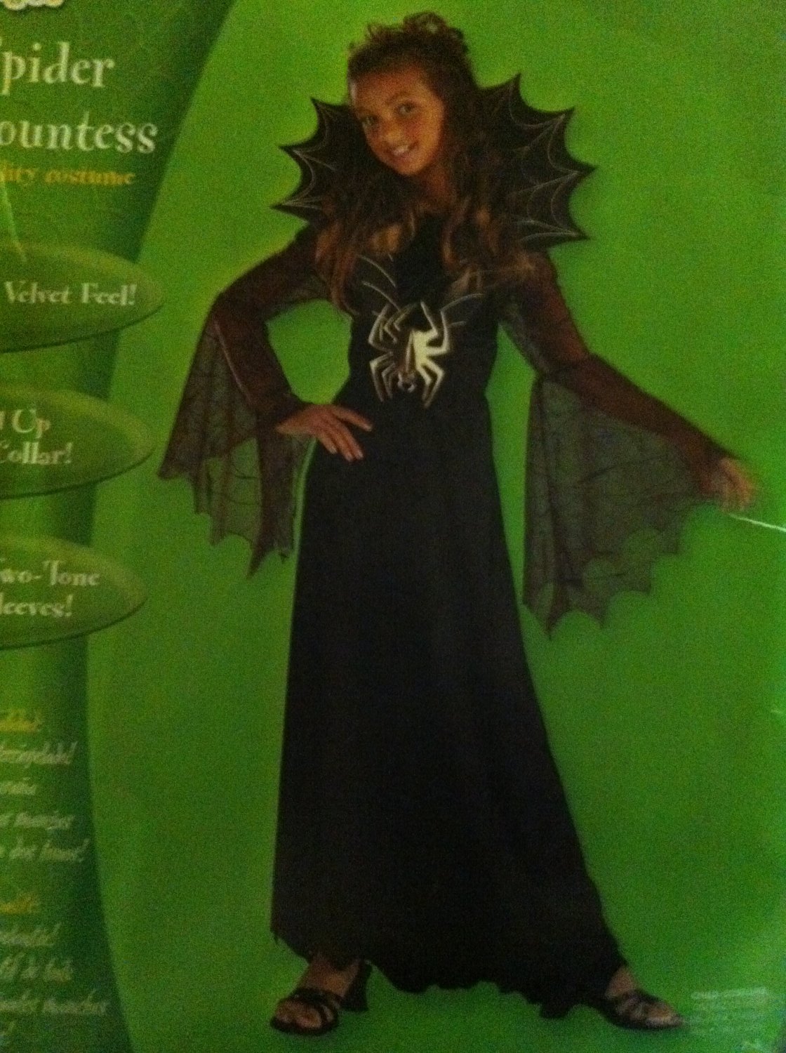 SPIDER COUNTESS COSTUME Spiderella Vampire Girls 7/8 Halloween