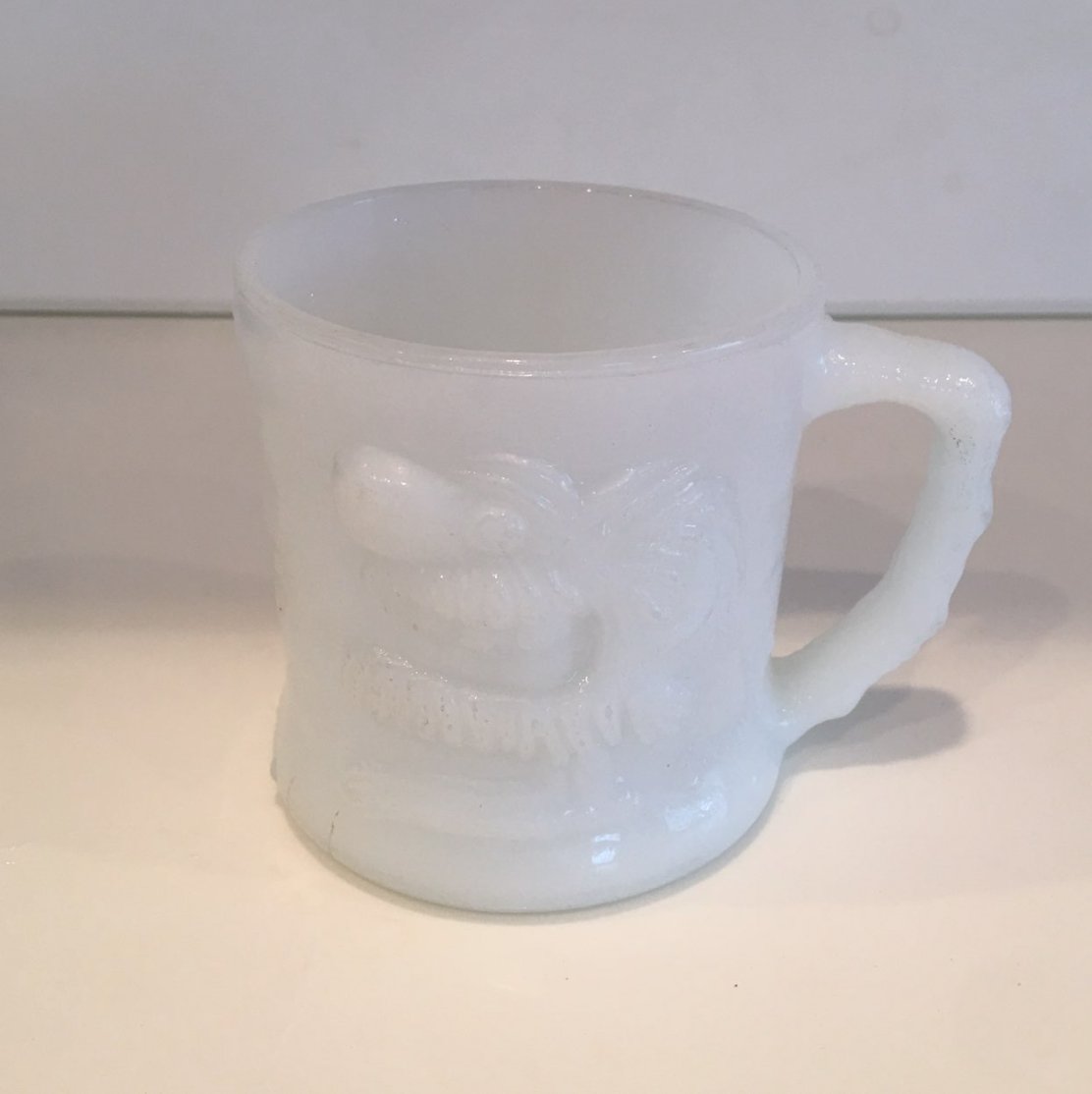 VTG GROG MUG CUP MILK GLASS Anchor White Tableware
