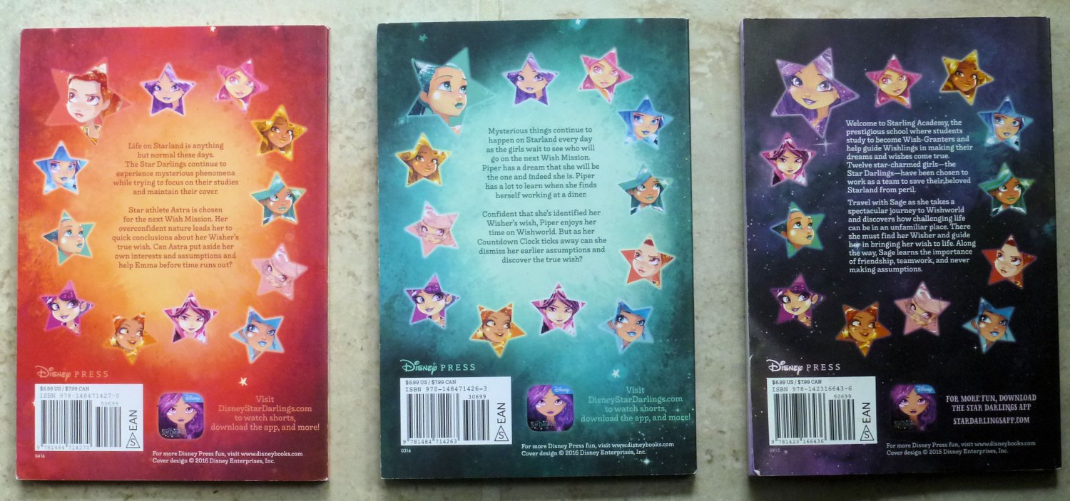 Disney Star Darlings 3 Softcover Books Sage Journey Pipers Dream Astra ...