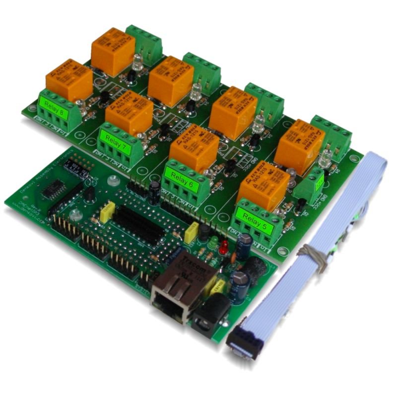 IP Relay Board 8 Channels - Web, TCP/IP, Telnet, HTTP API, E-mails 12V