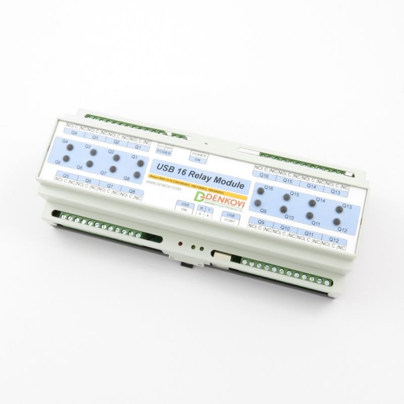 USB 16 Channel Relay Module - Virtual COM (Serial) Port - BOX - 24V