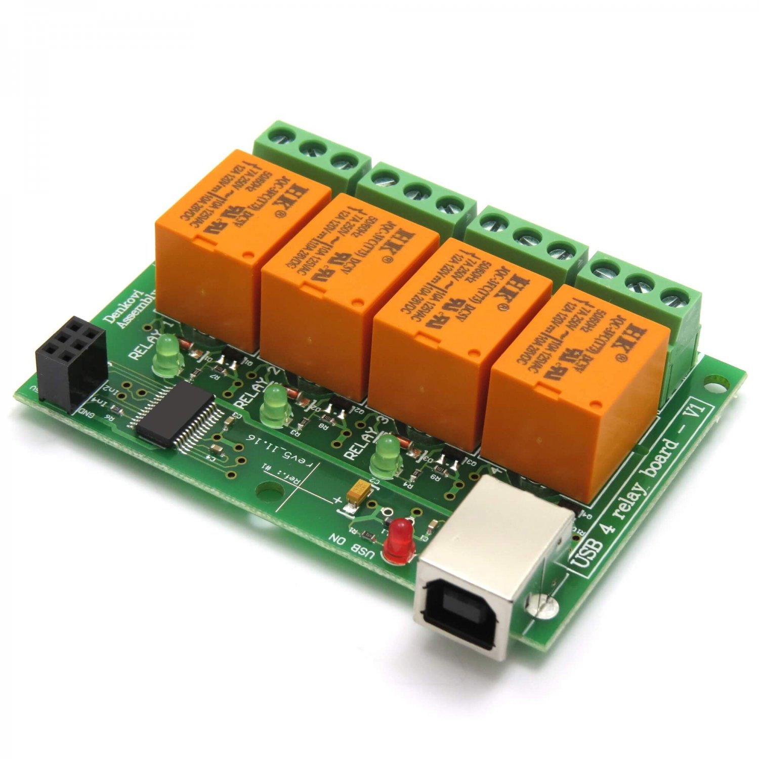 USB Four(4) Relay Output Module,Board for Home Automation - ver.1 - JQC ...