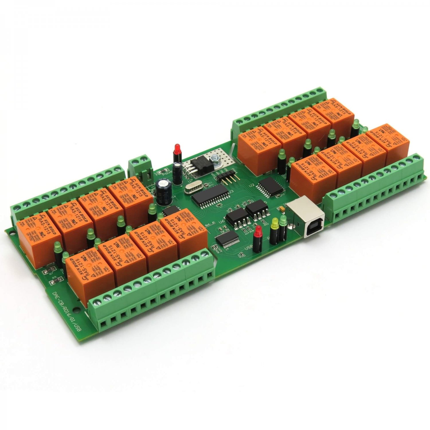 USB 16 Channel Relay Board - Virtual COM (Serial) Port - 12V
