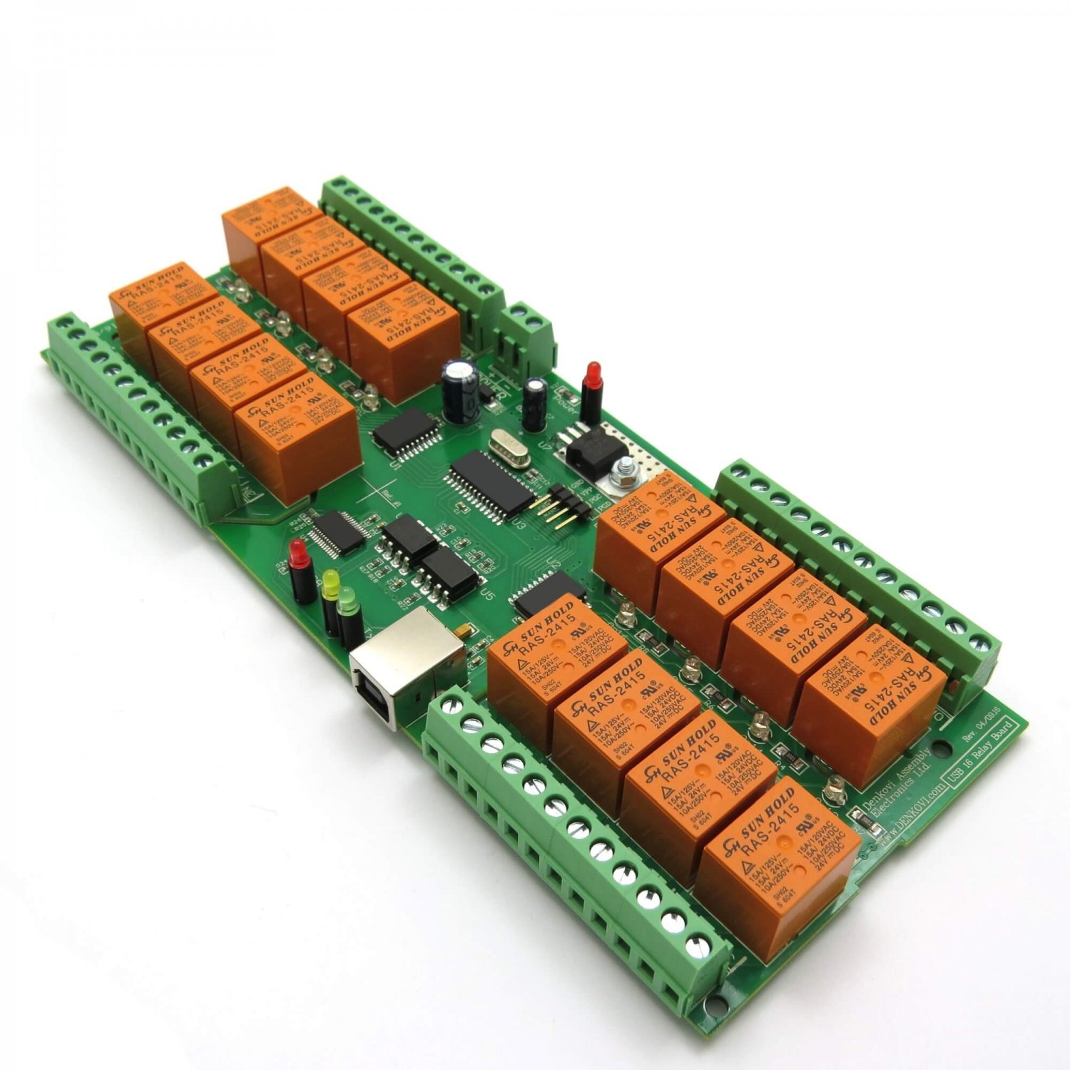 USB 16 Channel Relay Board - Virtual COM (Serial) Port , 24V
