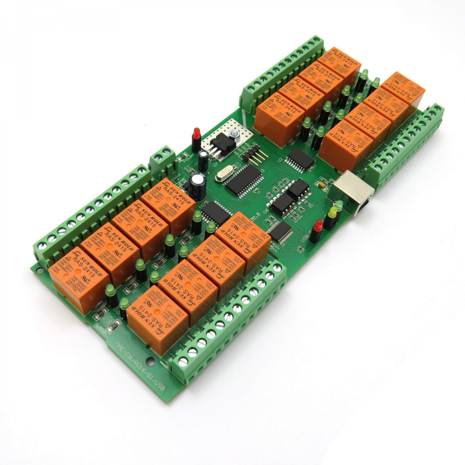 USB 16 Channel Relay Board - Virtual COM (Serial) Port , 24V