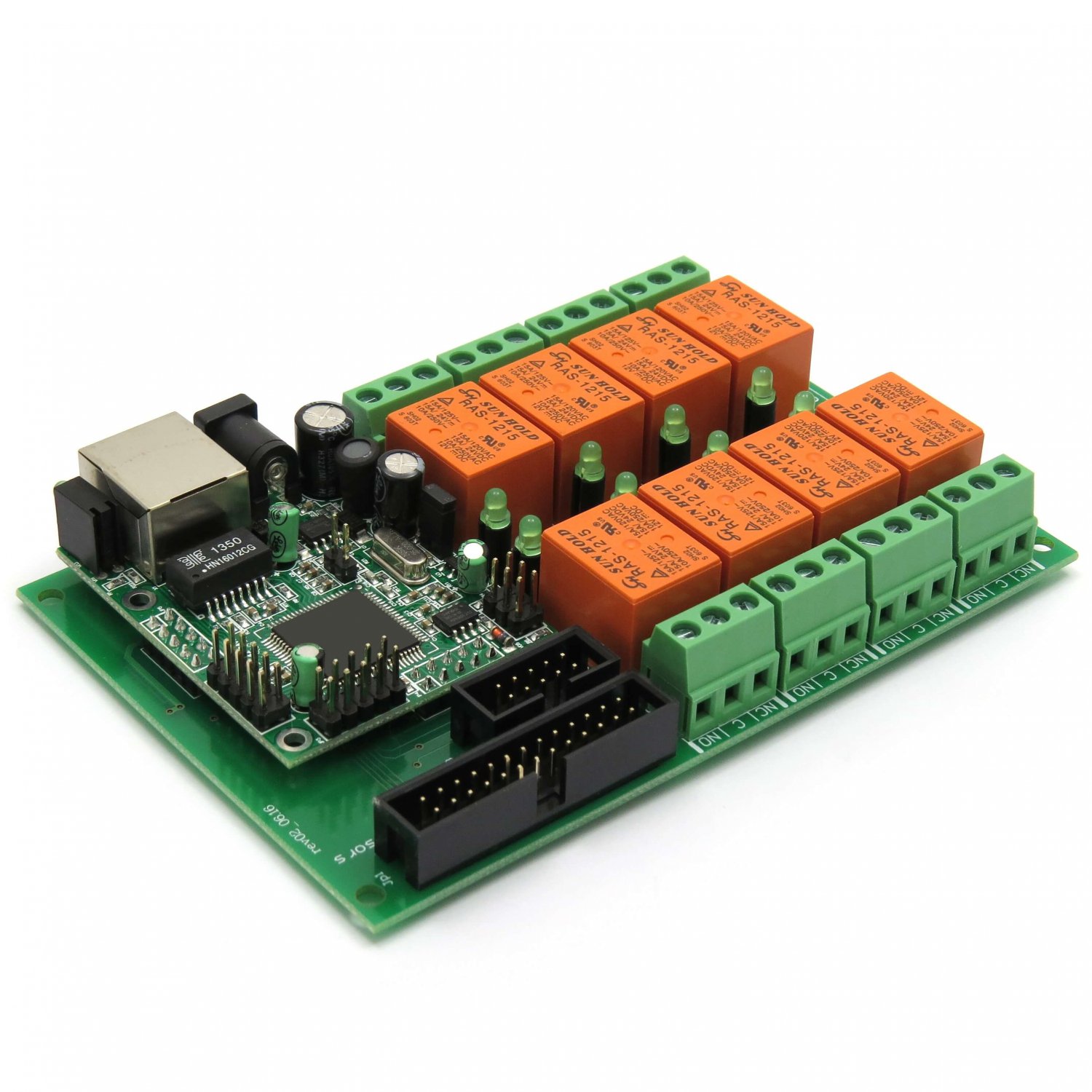 SNMP 8 Relay Module for Temperature Measurement LM35DZ, 24VDC