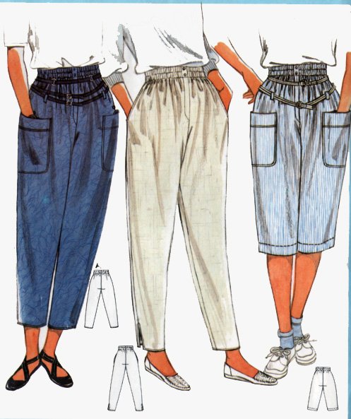 Burda Sewing Pattern 6632 Crop Pants Knickers or pants Size 8-16 UNCUT