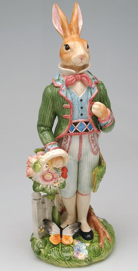 Fitz & Floyd - Old World Rabbit Male & Female Figurine Pair - NIB