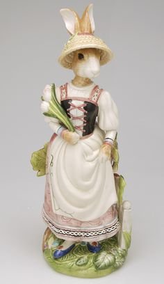 Fitz & Floyd - Old World Rabbit Male & Female Figurine Pair - NIB