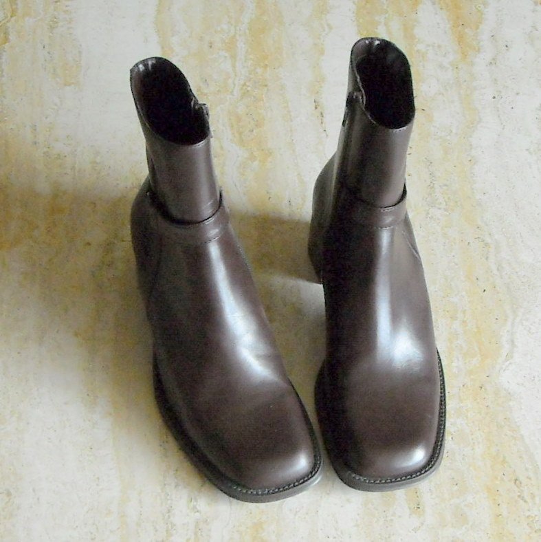 KB Company Womens Brown Leather Ankle Boots Size 8