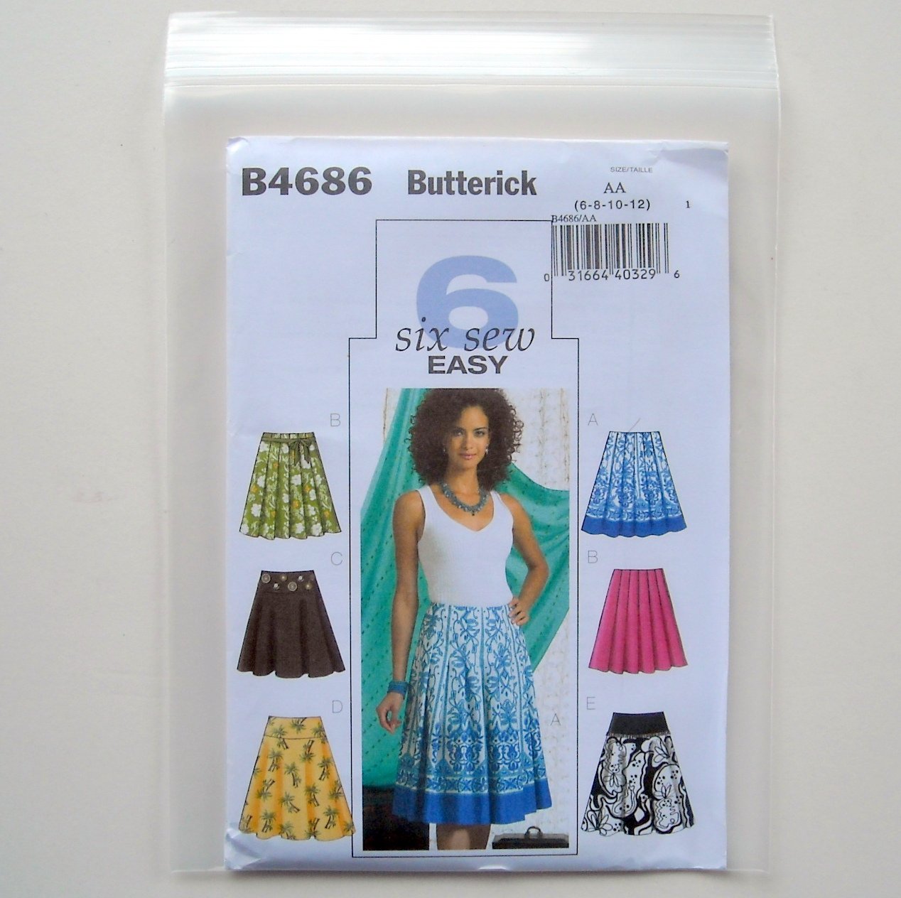 Butterick Misses Skirt Sewing Pattern Size AA 6 - 12 B4686