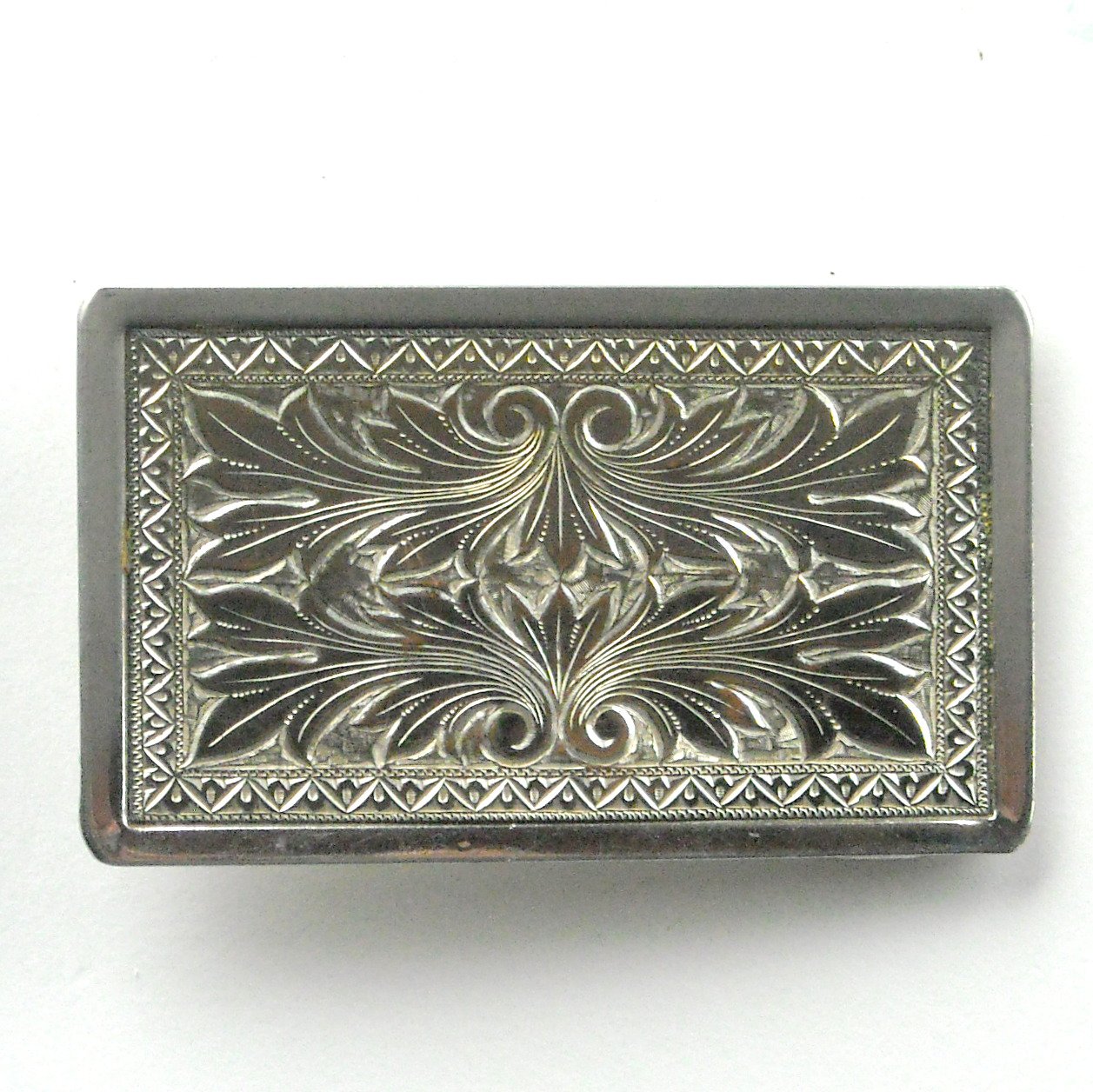 Vintage Hand Engraved Silver Color Alloy Belt Buckle