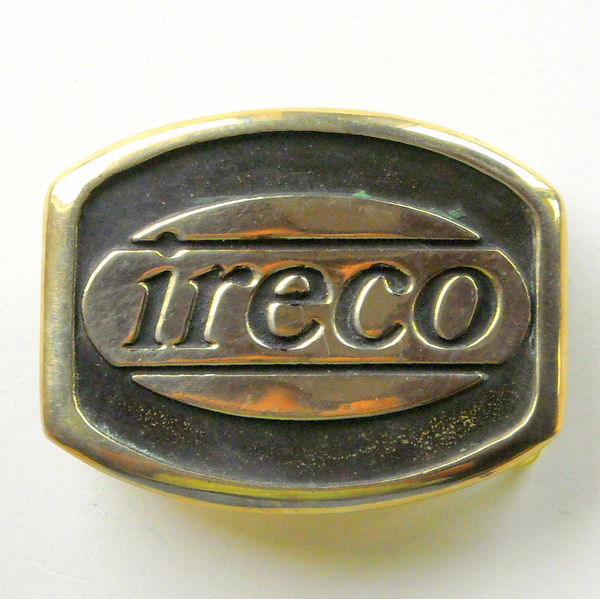 Illinois Railway Equipment IRECO Anacortes Solid Brass Vintage Belt Buckle