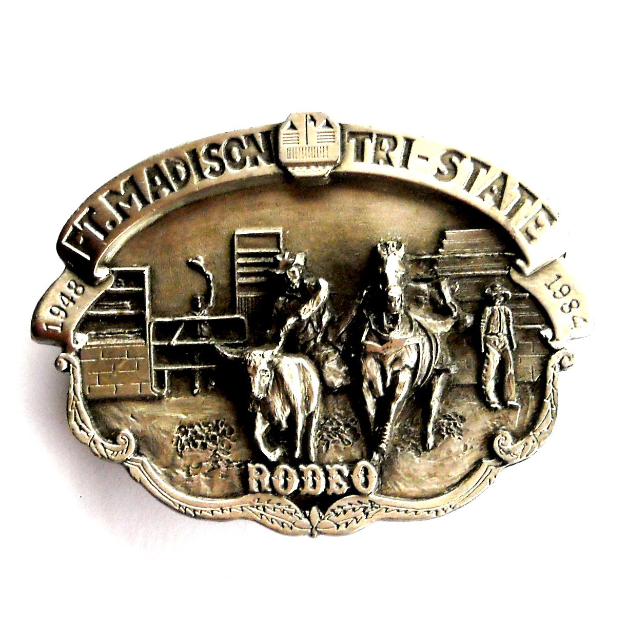 Fort Madison Iowa Tri State Rodeo 3D Limited Edition Belt Buckle