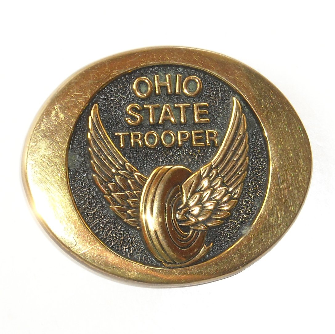 Ohio State Trooper Vintage Solid Brass Belt Buckle