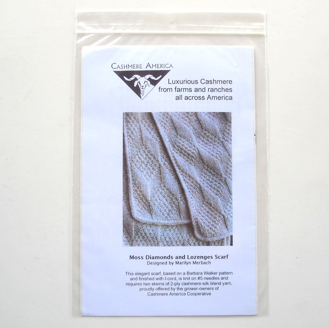 Moss Diamonds And Lozenges Scarf Cashmere America Knitting Pattern