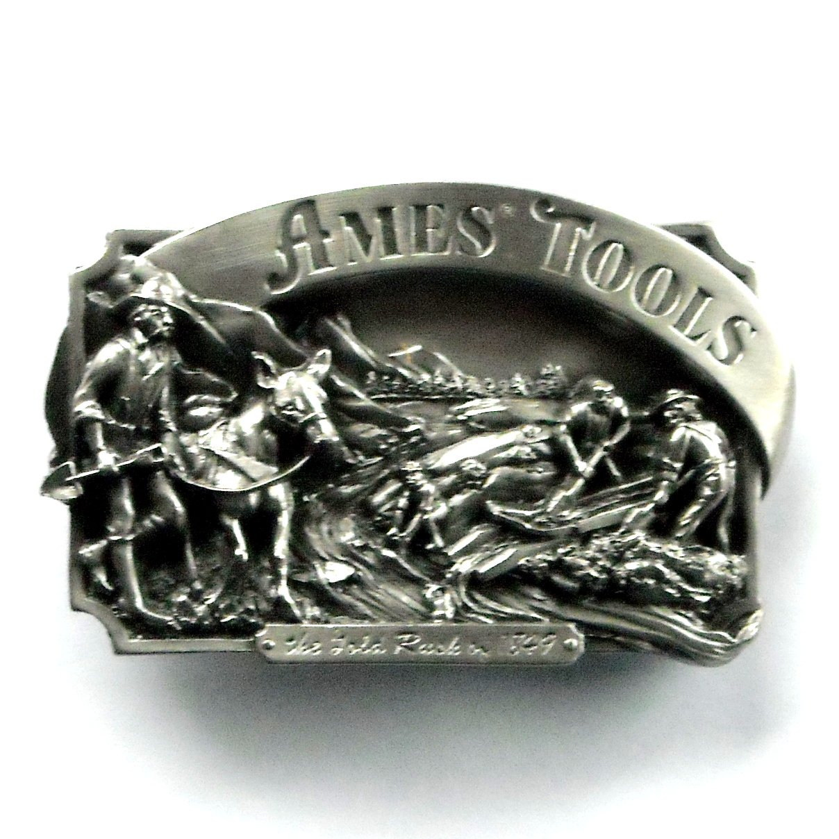 Gold Rush Of 1849 Vintage 1985 Siskiyou Ames Tools Belt Buckle