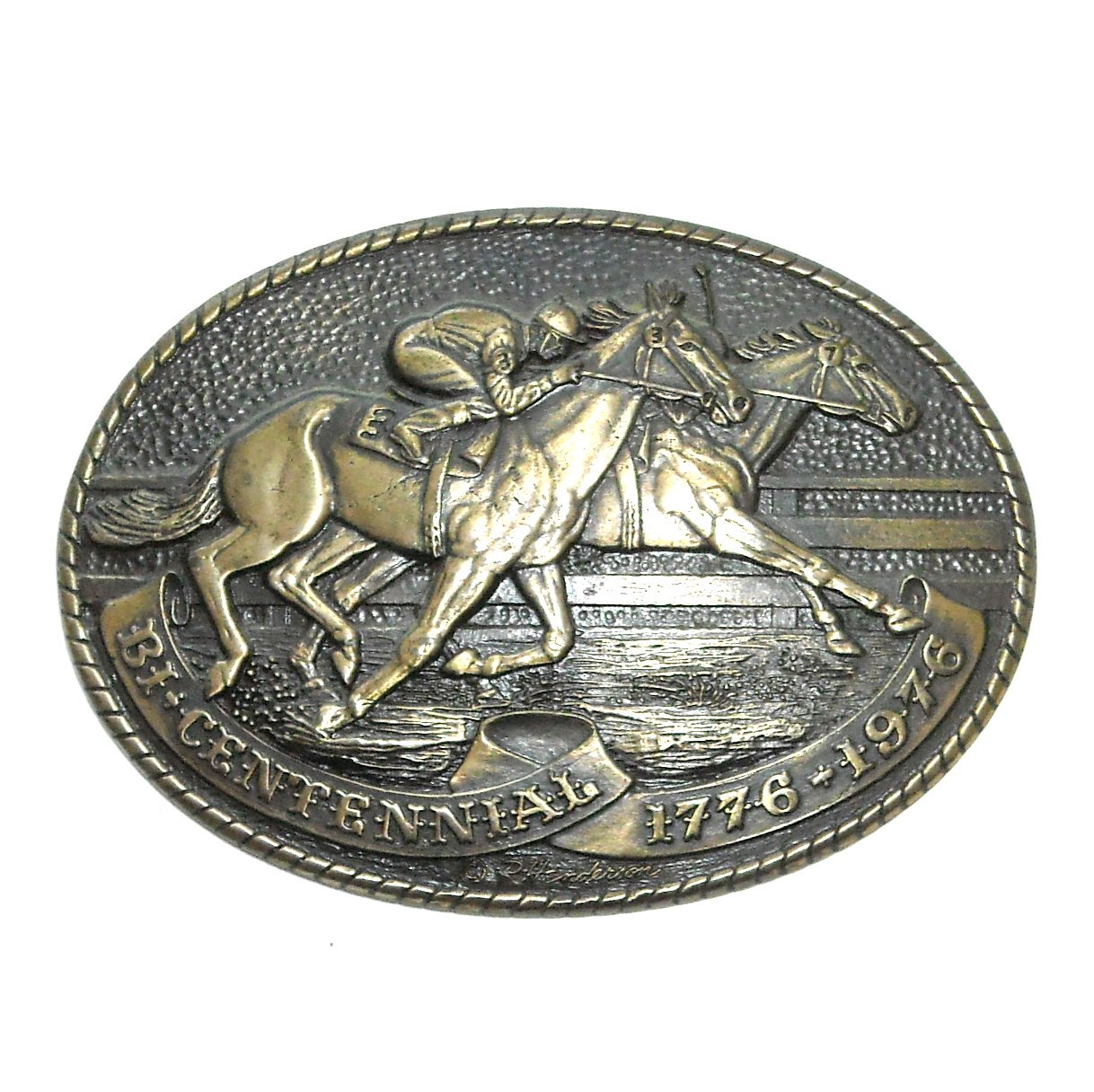 Racing Quarter Horse Tony Lama Limited Edition Solid Brass Belt Buckle