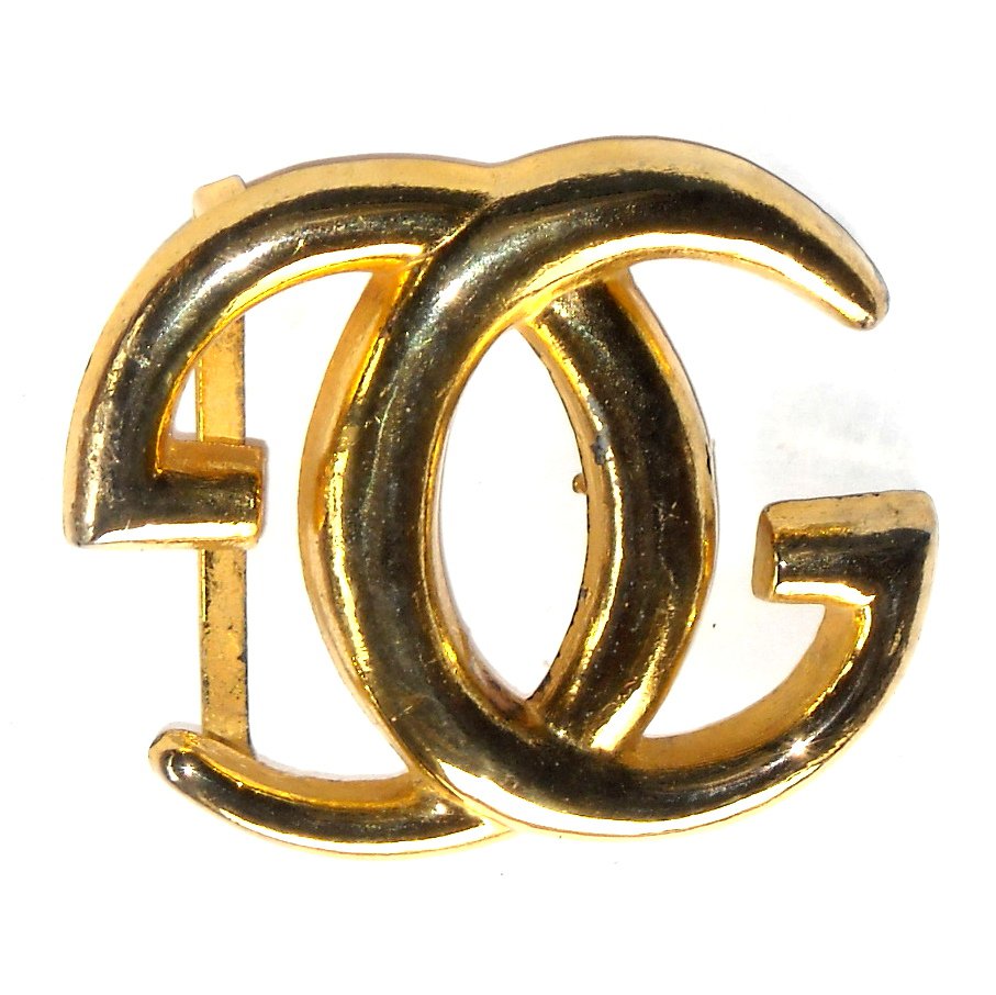 Gucci Classic GG Logo Vintage Gold Color Belt Buckle