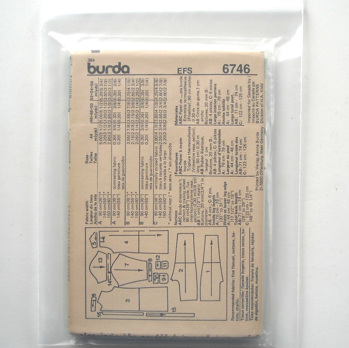 Mens Pajamas Robe Burda Sewing Pattern 6746